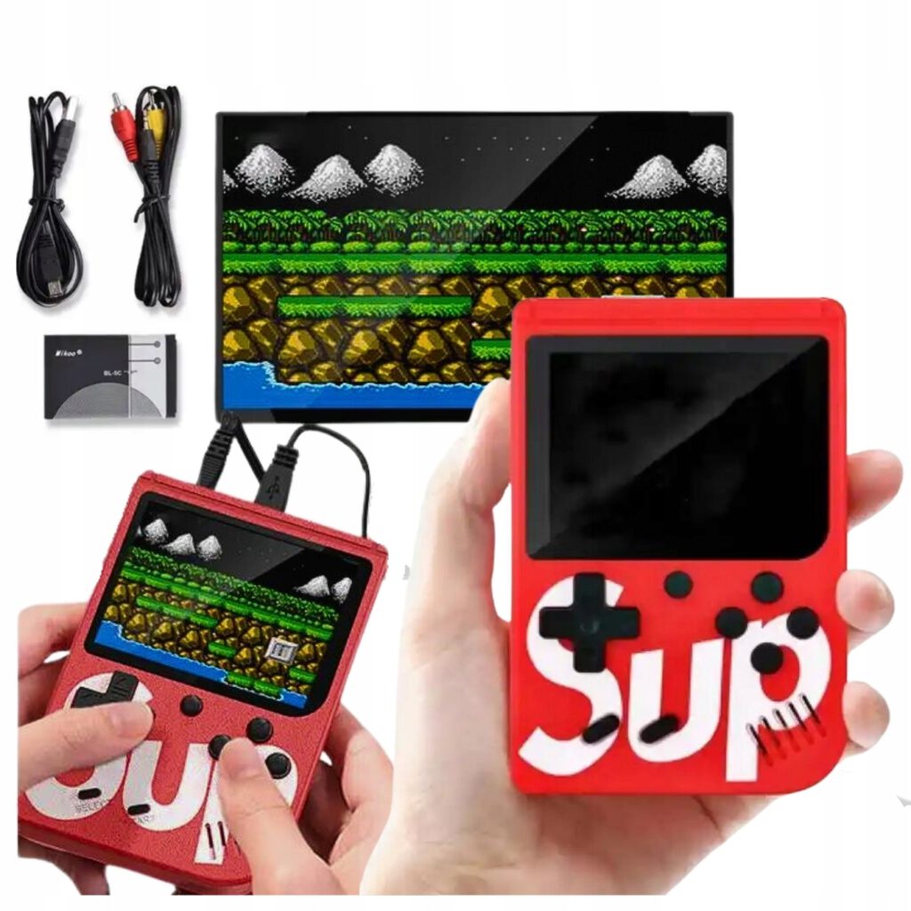 PRZENOŚNA MINI KONSOLA RETRO 400 GIER GAMEBOY GRA KABLE DO TELEWIZORA ...